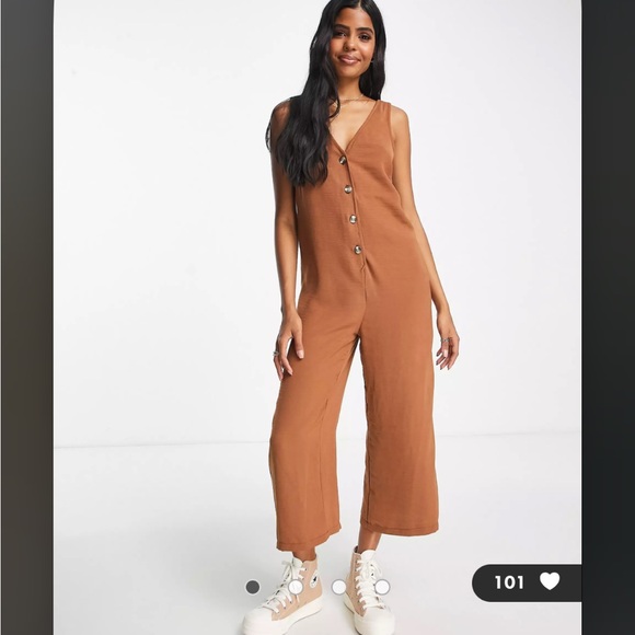 ASOS | Pants & Jumpsuits | Asos New Look Front Button Relaxed Jumpsuit ...